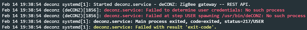 Deconz 2.25.3 does not start with systemctl start deconz - General ...